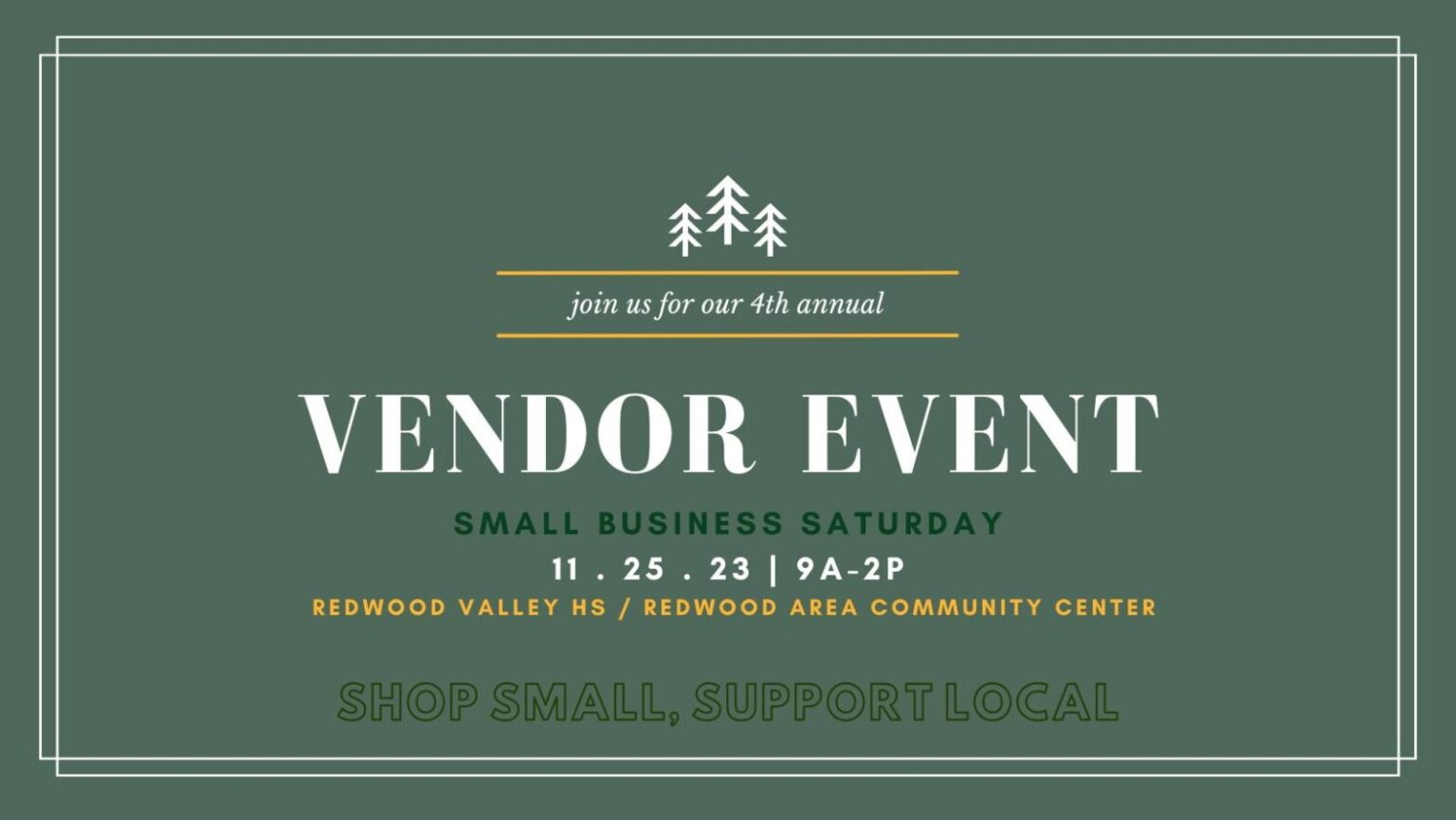 Shop Small Vendor Event | Redwood Area Chamber and Tourism